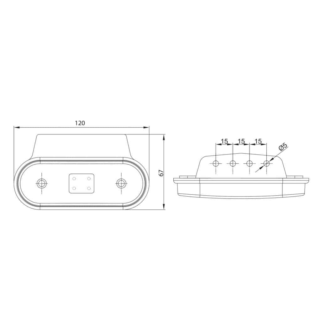 LED marker light white 12-36 Volt 0.75mm2 connector | MV-1460W - TRALERT®